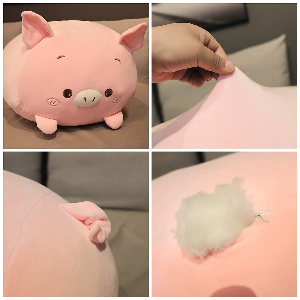 Jensquaify Pig Plush Pillow Soft Pig Stuffed Animal Toy Piggy Body Pillow, 33.5"