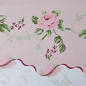 Rose Printed Tablecloth 60 inch Round or 61"x98" Rectangle Tablecloth Fabric Table Cover for Kitchen, Dining Room and Party (155 cm ≅ 60 inch Round)