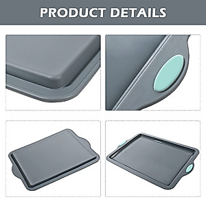 Webake Silicone Sheet Cake Pan, 14 Inch Silicone Sheet Pans 2 Pack Cookie Sheet Jelly Roll Pan Rectangular Cooking Sheet Baking Trays for Oven