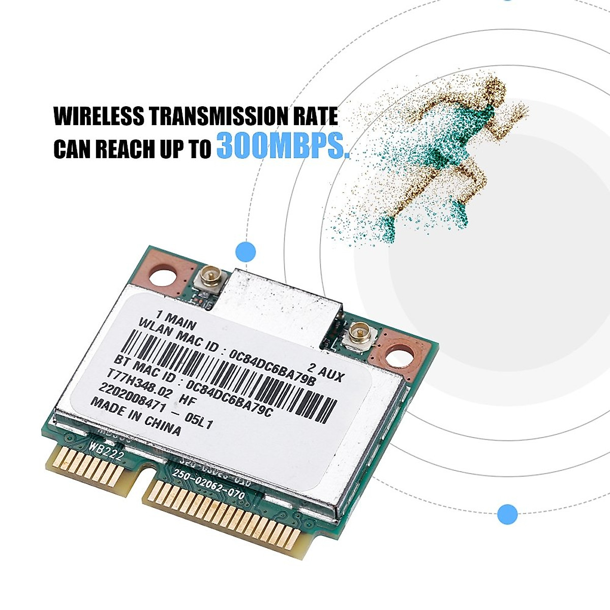EBTOOLS Dual Band 2.4G/5Ghz Network Card, Replacement AR5B22 Network 300Mbps Bluetooth 4.0 WiFi Mini PCI E Wireless Card
