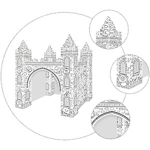 1 Set Colorizing 3D Castle Paper Fairy Tale Castle Paintable Cardboard Castle Kids Art Craft Supplies for Indoor Outdoor Fun