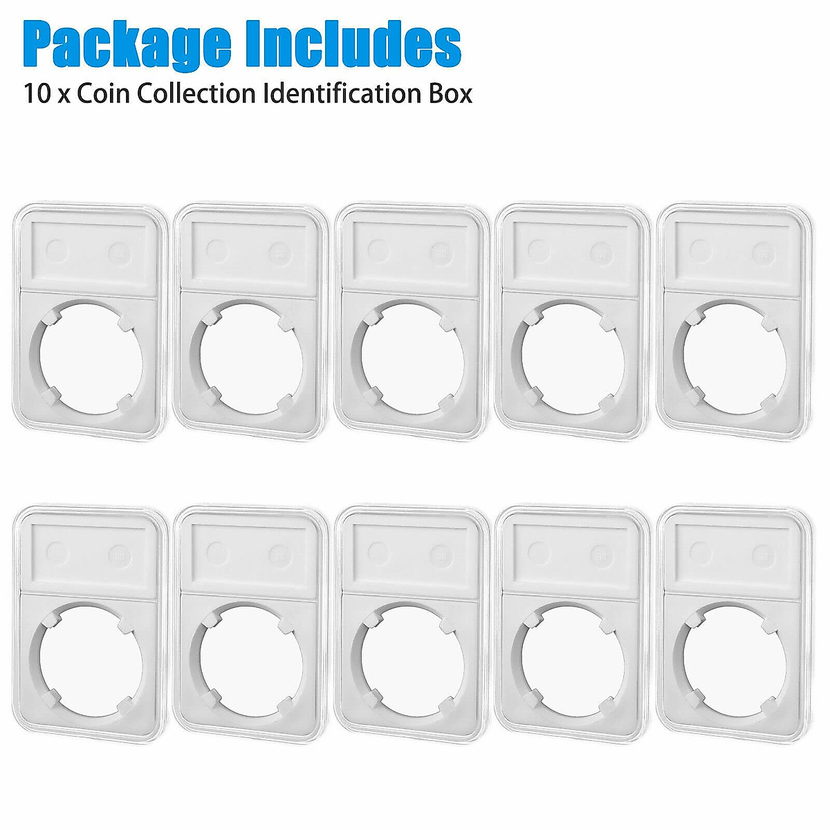 10Pack Coin Slab Display Holder Storage Case 38mm for Morgan,Peace,IKE Silver Dollar, 30 mm for JFK Half Dollar (30mm for JFK Half Dollar)