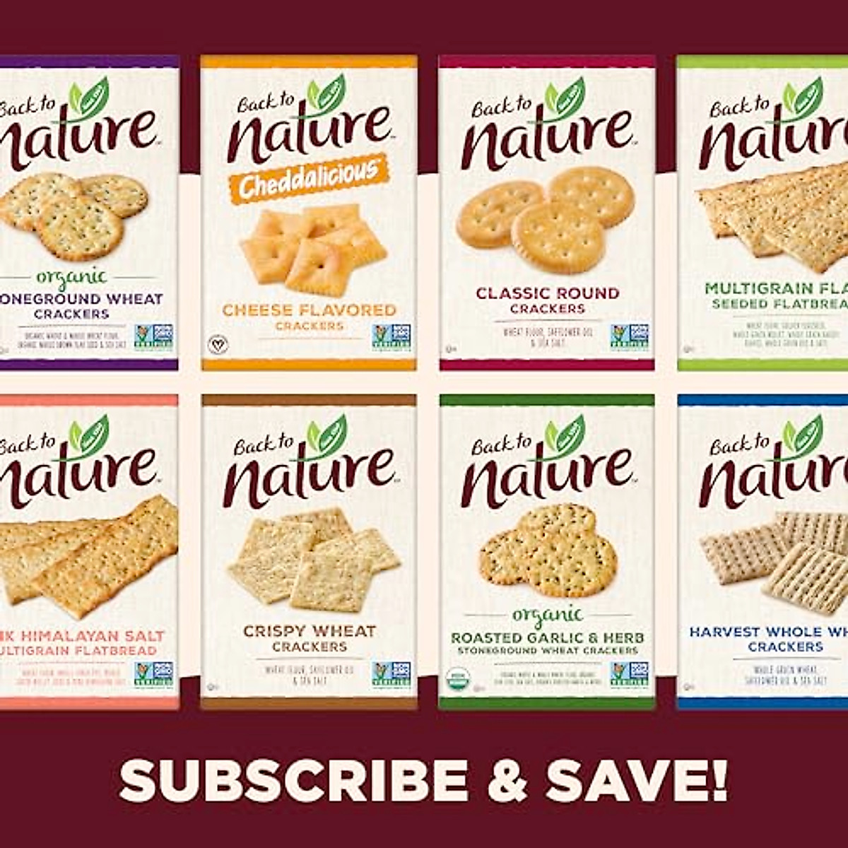 Back to Nature Crispy Wheat Crackers - Dairy Free, Non-GMO, Made with Wheat Flour & Sea Salt, Delicious & Quality Snacks, 8 Ounce