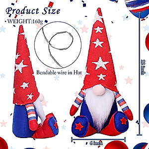 ZTML MS 4th of July Decorations Gnomes - 2pcs Mr & Mrs. Patriotic Gnomes - Handmade Swedish Tomte for Fourth of July Memorial Day Decorations Veterans Day Armed Forces Day