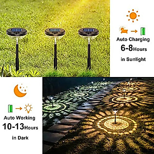 Bright Solar Pathway Lights 8 Pack,Warm White+Cool White LED Solar Lights Outdoor,IP67 Waterproof Solar Path Lights,Solar Powered Garden Lights for Walkway Yard Backyard Lawn Landscape Lighting Decor