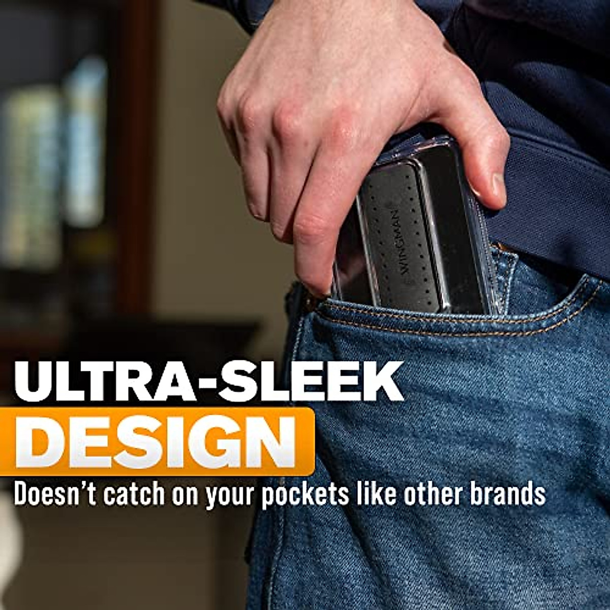 Scooch Wingback | Pop Up Phone Grip, Stand, and Car Mount for Smartphones [Two-Way Stand] Compatible with Any Smartphone and Most Cases, Works with Magnetic Car Mounts (Clear)