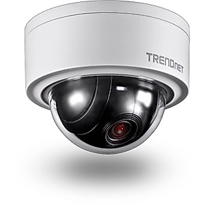 TRENDnet Indoor/Outdoor 3MP Motorized PTZ Dome Network Camera, 4X Optical Zoom, 16x Digital Zoom, Autofocus, IP66 Housing, Free iOS and Android Mobile apps, ONVIF Profile S, TV-IP420P