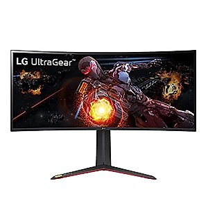 LG 34GP950G-B 34 Inch Ultragear QHD (3440 x 1440) Nano IPS Curved Gaming Monitor with 1ms Response Time and 144HZ Refresh Rate and NVIDIA G-SYNC Ultimate with Tilt/Height Adjustable Stand - Black