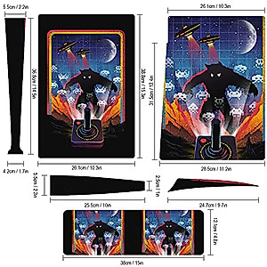 PlayStation 5 optical drive version sticker protective cover, The Invaders ps5 controller protective shell (compatible with ps5 optical drive)