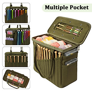 Large Capacity Crochet Bag, Crochet Bag Organizer, Yarn Storage Bag Travel Crochet Bag, Easy to Carry Gauze Bag