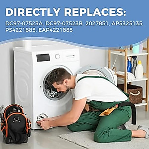 Upgraded DC97-16782A Dryer Parts Fit for Samsung dryer roller replacement kit DV45H7000EW/A2 DV42H5000EW/A3 includes DC97-16782A Dryer Roller 6602-001655 Dryer Belt DC93-00634A Idler Pulley