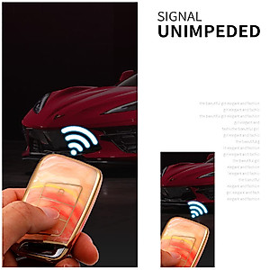 SANRILY Golden-edge Jade Pattern Key Fob Cover for VW Atlas Arteon Jetta Golf Alltrack Passat for Tiguan Skoda Kodiaq Superb A7 Accessories with Leather Keychain Keyless Smart Key Case Shell Orange