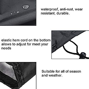 Alomejor Garden Chair Cover Waterproof Anti Rust Chaise Lounge Chair Protective Cover Oxford Fabric Outdoor Furniture Cover with Storage Bag(210D Outer Black&Inner Silver)