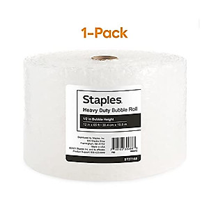 STAPLES 633235 1/2-Inch Heavy Duty Bubble Roll 12-Inch X65-Ft Each (27168)