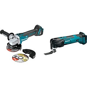 Makita XAG04Z 18V LXT® Lithium-Ion Brushless Cordless 4-1/2” / 5" Cut-Off/Angle Grinder, Tool Only & XMT03Z 18V LXT Lithium-Ion Cordless Multi-Tool, Tool Only
