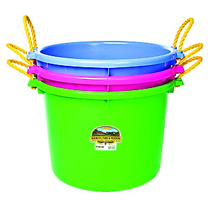 Little Giant Plastic Muck Tub (Black) Durable & Versatile Utility Bucket with Handles (40 Quart) (Item No. PSB40BLACK)