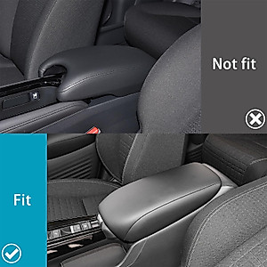 LOCOY Center Console Armrest Cover for Honda HRV Accessories 2023 2024 2025, for HR-V Arm Rest Box Lid Protection Trim, Armrest Seat Leather Interior, Middle Console Liner (Orange Stitches)