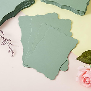 Homtable 50 Pack Sage-Green Blank Cards Cardstock Thick Kraft Paper Brown Greeting Cards for DIY Gift Card Menus, Baby Shower and Wedding Invitations (4x6IN)