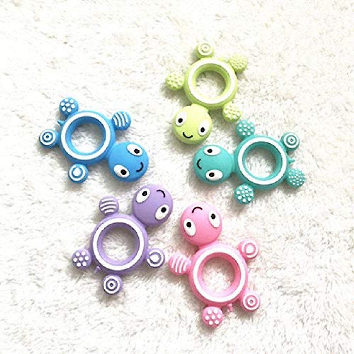 Jitejoe Baby Teether, Food-Grade Baby Silicone Turtle Animals (Pink)