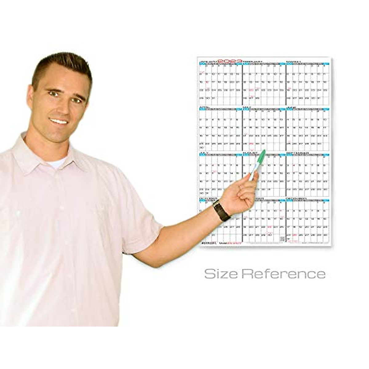 JJH Planners - Laminated - 24" X 17" Medium 2024 Erasable Wall Calendar - Vertical 12 Month Yearly Annual Planner (24v-24x17)