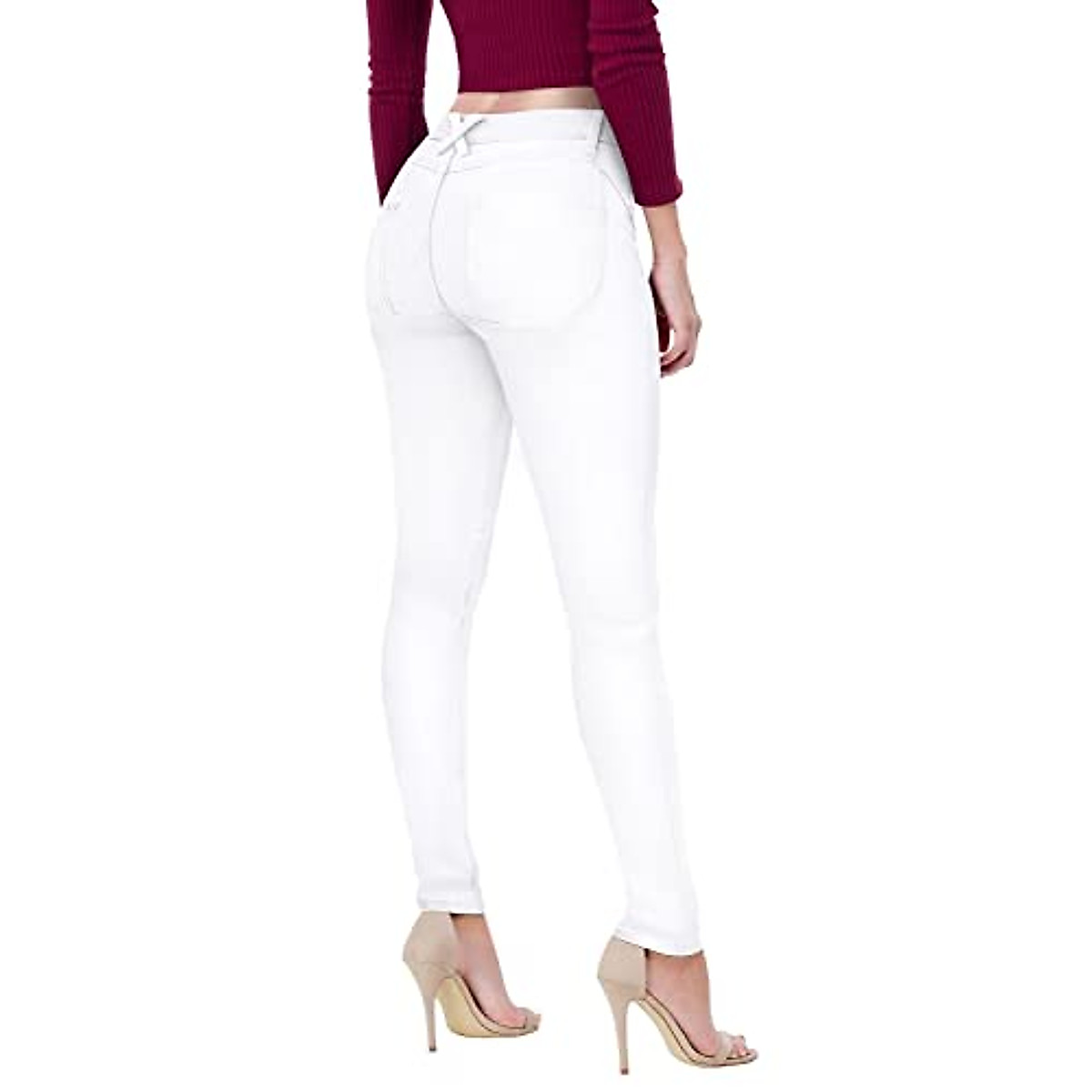 Women's Extreme Butt Lift Stretch Denim Jeans P46862SK White 5