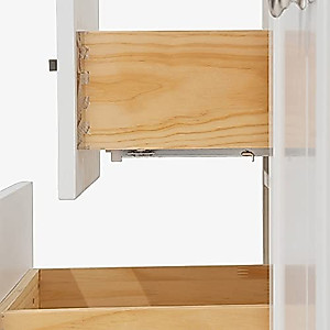 ARIEL 49" White Bathroom Vanity with 1.5" Edge Pure White Quartz Countertop & Splash, Rectangular Sink, 2 Soft Closing Doors, 4 Full Extension Dovetail Drawers, Built in Toe Kick, Brushed Nickel