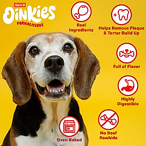 Hartz Oinkies Porkalicious Smoked Pig Skin Twists Dog Treats, 40 Count