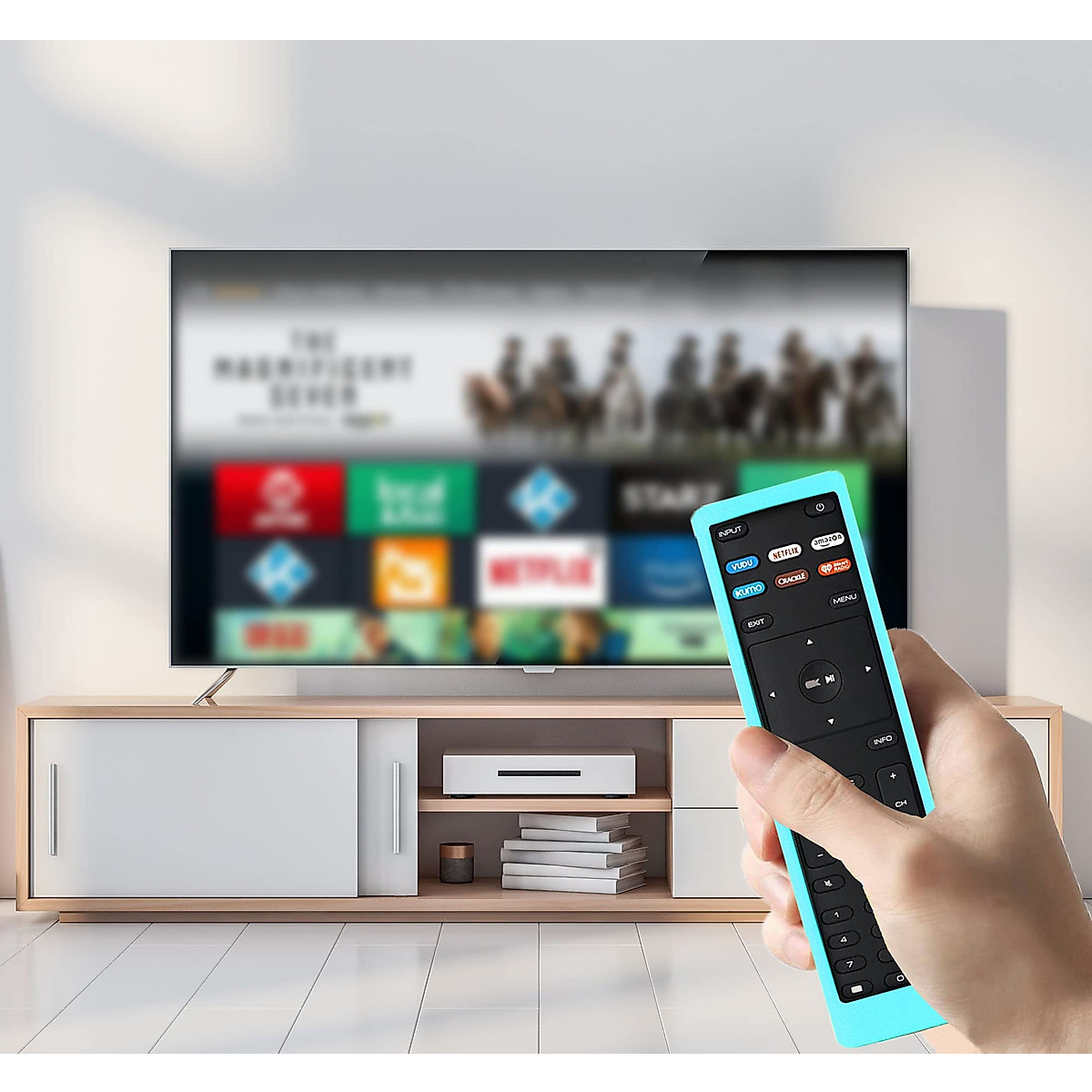 TOKERSE Glow Case for Vizio XRT136 / Vizio XRT140 Remote Control - Silicone Cover for VIZIO XRT136 XRT140 Smart TV Remote Control Replacement Holder Skin Sleeve Case Cover Glow in The Dark - Blue