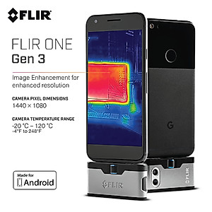 FLIR ONE Gen 3 - Android - Thermal Camera for Smart Phones - with MSX Image Enhancement Technology & General Tools MMD4E Digital Moisture Meter, Water Leak Detector, Moisture Tester, Pin Type