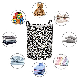 Foruidea Cheetah Leopard Print Laundry Basket,Laundry Hamper,Collapsible Storage Bin, Oxford Fabric Clothes Baskets,Nursery Hamper For Home,Office,Dorm,Gift Basket