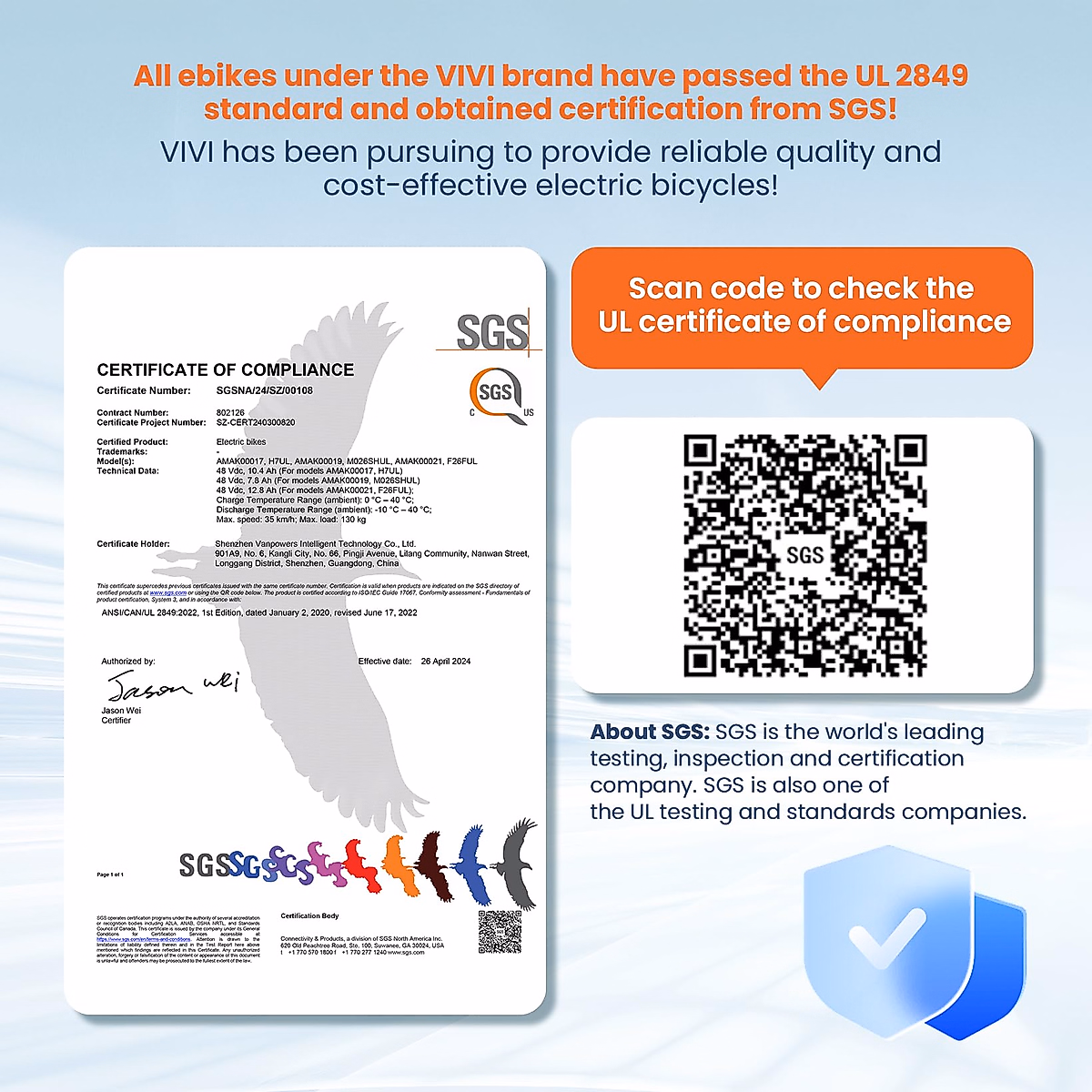 Vivi Electric Bike, 27.5" Electric Bike for Adults, Peak 750W Ebike 22MPH Electric Mountain Bike with 48V 499.2WH Battery, Up to 50 Miles, 21 Speed Adult Electric Bicycles, UL 2849 Certified