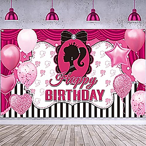 Princess Birthday Party Backdrop Pink Birthday Backdrop Princess Theme Backdrop Princess Photography Background Party Banner Girl Party Props Birthday Decorations Photo Booth for Girl Party Favor