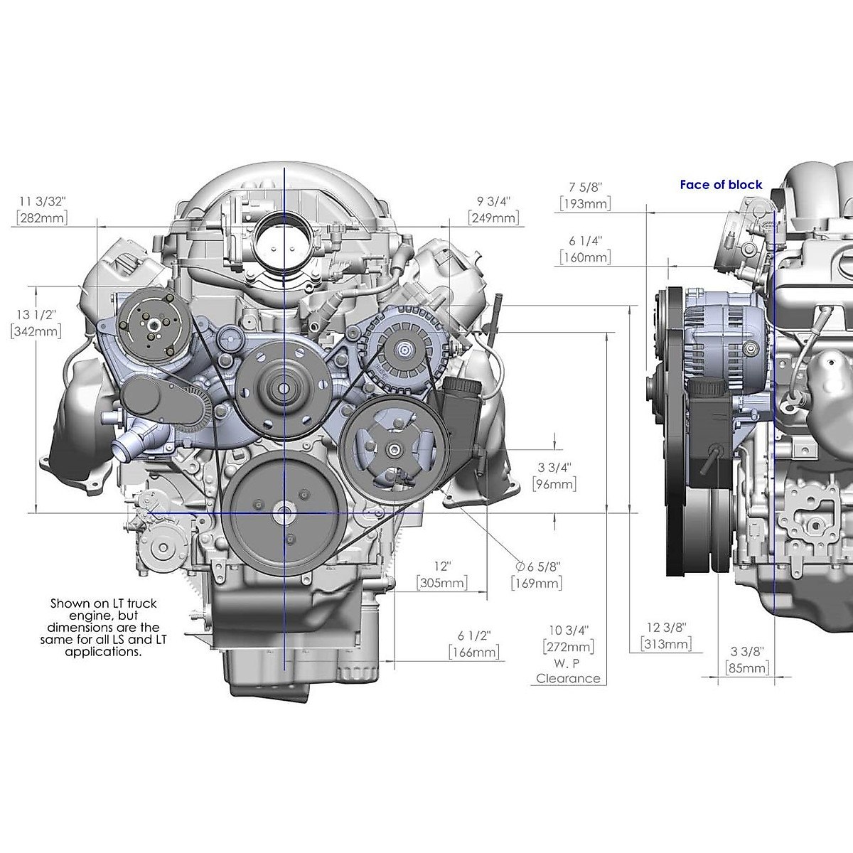 NEW HOLLEY BLACK MID-MOUNT COMPLETE ACCESSORY SYSTEM WITH SD7 A/C COMPRESSOR,ALTERNATOR,POWER STEERING PUMP,TENSIONER,BELT,CRANK DAMPER & PULLEYS,COMPATIBLE WITH GM LS ENGINES