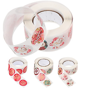 NOLITOY 4 Rolls Chinese New Year Stickers 2023 Chinese Character Self Adhesive Candy Stickers Labels Envelope Decals for DIY Crafts