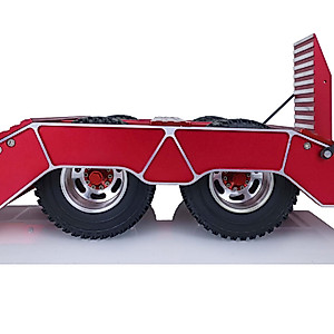 Metal LESU 1/14 Trailer Hydraulic Lifting Tailboard for RC Tractor (red)