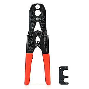 iCrimp 1/2 and 3/4-inch Combo Pex Pipe Crimping Tool for Copper Ring with Gauge meets ASTM 1807 Standard-manufactured by IWISS