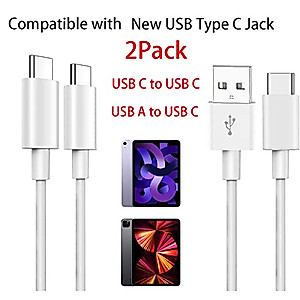 6Ft USB A to USB C Fast Charger Cable for iPad 10.9 inch (10th Gen) 2022, iPad Pro 12.9 Inch (3rd 4th 5th) Gen, 11 Inch (4th/3rd/2nd/1st) Gen, iPad Mini 6th iPad Air 4th Gen USB C to USB C Cable