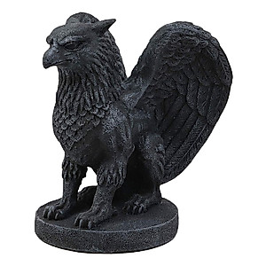 Ebros Gift Mythical Winged Griffon Griffin Eagle Lion Gargoyle Statue Faux Stone Resin Home Decor Figurine 6.75" Tall Gothic Sculptures Statues and Figurines Might and Magic Heroes and Royalty Symbol