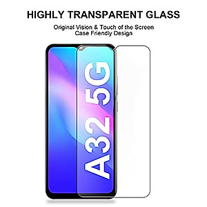 KAPUCTW Crossbody Lanyard Case for Samsung Galaxy A32 5G 6.5" + 1 x Tempered Glass Screen Protector,Adjustable Cord Strap Necklace Phone Cover TPU Silicone Protective Case for Samsung A32 5G,Green