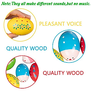 Geefuun 16 PCS Easter Wooden Eggs Shakers Musical Instruments Decorations Percussion Maracas Craft for Kids/Toddlers Hunt Game Gifts Basket Christmas Stocking Stuffers Fillers Decor