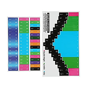 Kalimba Scale Stickers Colorful Thumb Piano Key Stickers Music Note Decoration for Beginners 2 Types(17 tone thumb piano universal)