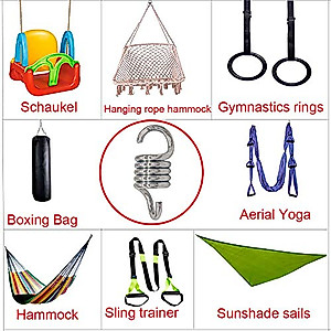 Porch Swing Springs Hammock-Chair Spring - 1500Lbs Heavy Duty Suspension Hangers Ceiling Mount Porch Swings (2pcs 750Lbs Compact Version)
