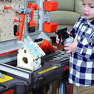 Step2 Big Builders Pro Kids Workbench – Includes 45 Toy Workbench Accessories, Interactive Features for Realistic Pretend Play – Indoor/Outdoor Kids Tool Bench – Dimensions 34" H x 38.5" W x 27.5" D