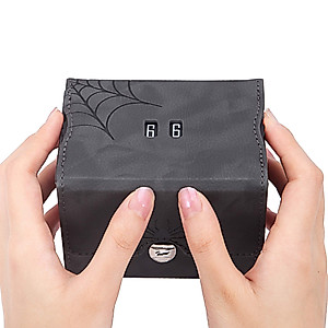 Zoopin Leather Deck Box with Built-in Spinning Life Counter (Black)