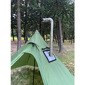 FIREHIKING 90 Degree Stove Pipe 2.36inch/6cm Stainless Steel Flue Extension Elbow Chimney for Outdoor Wood Stove (2elbows)