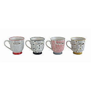 Hand-Stamped Mug with Tea Bag Holder, 4 Styles