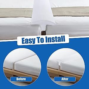 HOMBYS Twin to King Bed Converter Kit Bed Bridge with Removable Cover, Supportive Foam Split King Gap Filler for Adjustable Bed, Mattress Bridge Bed Connector for Stayover, Family Room