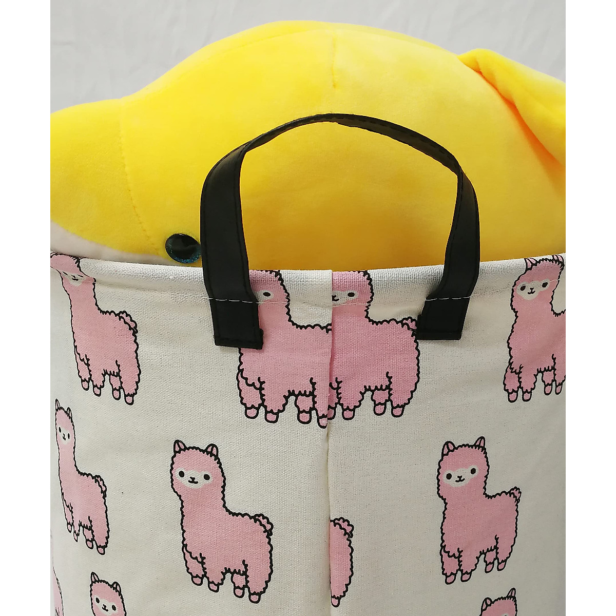 MAIZMZ Pink Storage Bins Gift Toys Box Kids Hamper Girls Laundry Basket Canvas Collapsible Waterproof Organizer Bin for Home/Dorm/Kitchen/Pet/Office/Closet/Shelf/Room decor(Alpace)