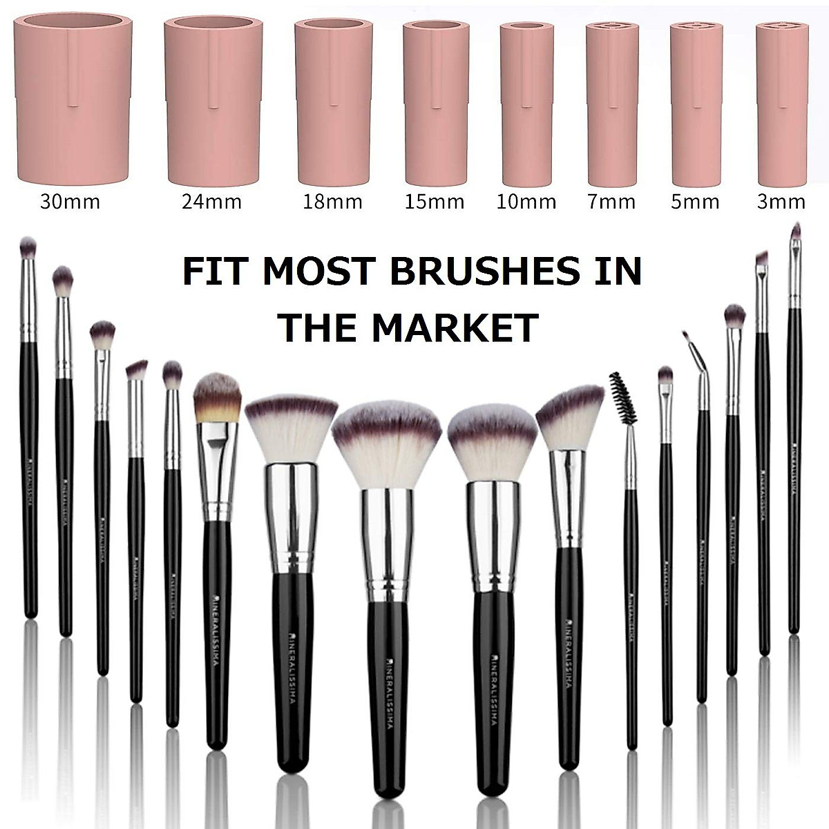 Makeup Brush Cleaner and Dryer Machine, YOYEWA Electric Cosmetic Automatic Brush Spinner with 8 Size Rubber Collars, Wash and Dry in Seconds, Deep Cleaner Solution Kit for Makeup Brushes