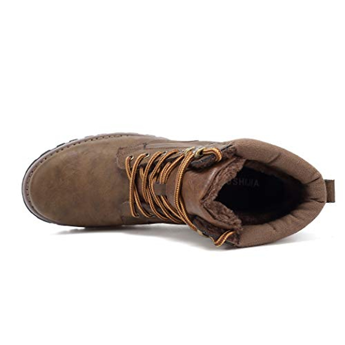 EYUSHIJIA Men's Hiking Boots Waterproof Outdoor Mid Ankle Lightweight Snow Shoes Trekking Trails(11, Brown-07-Fur Lining)